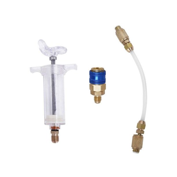 30Ml 1 Oz Oil/Dye Injector with Low Side Quick Coupler Adapter, 1/4 ...
