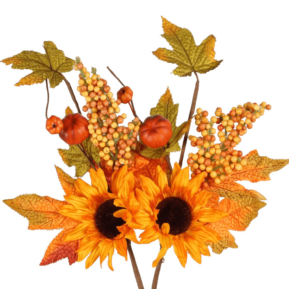 Craft Supplies & Tools Silk Floral Stems Fall Leaves Fall Sunflower ...