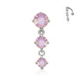 Belly Button Ring Reverse Design with Three Prong Set Round Opalite ...