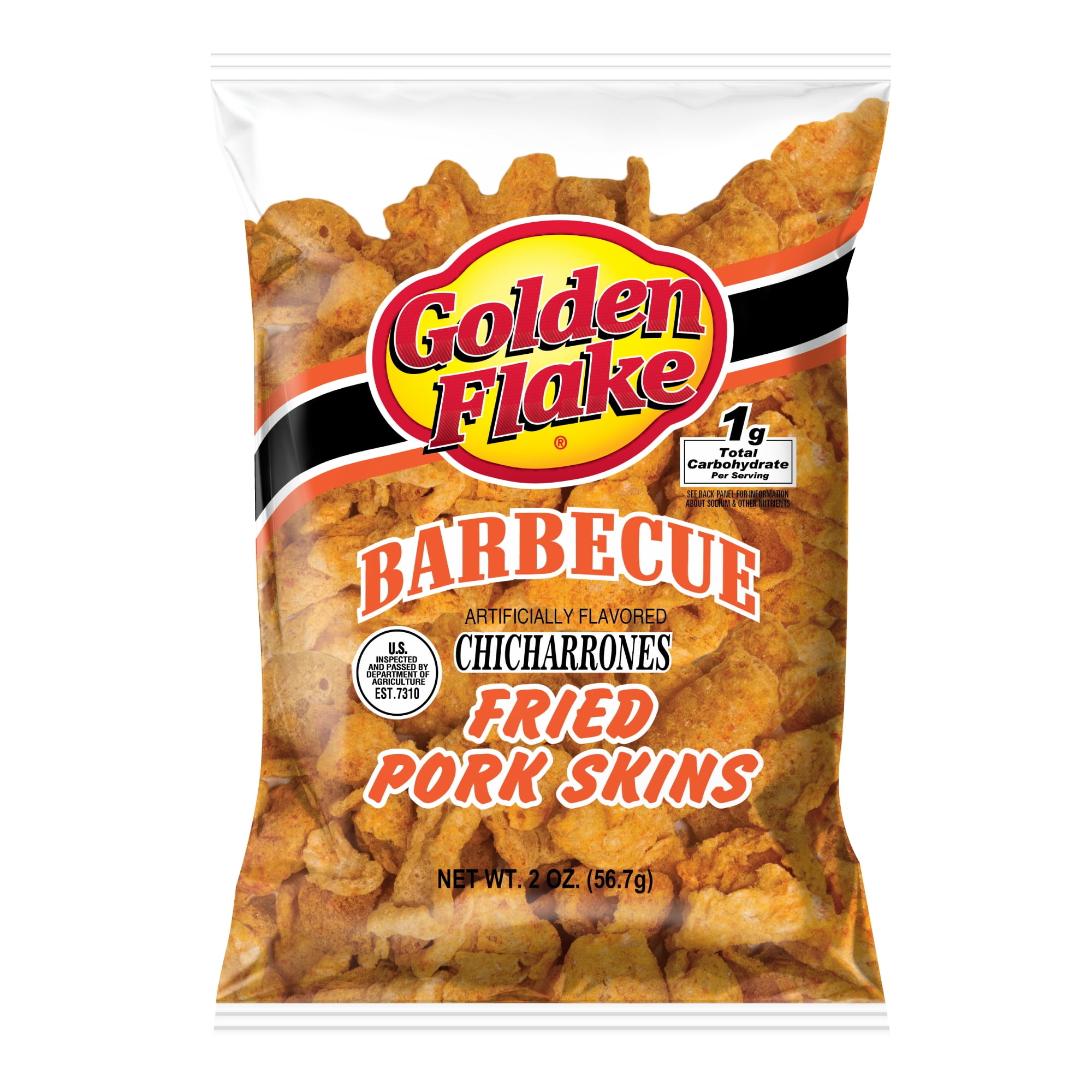 Golden Flake Barbecue Fried Pork Skins 2 oz - Walmart.com