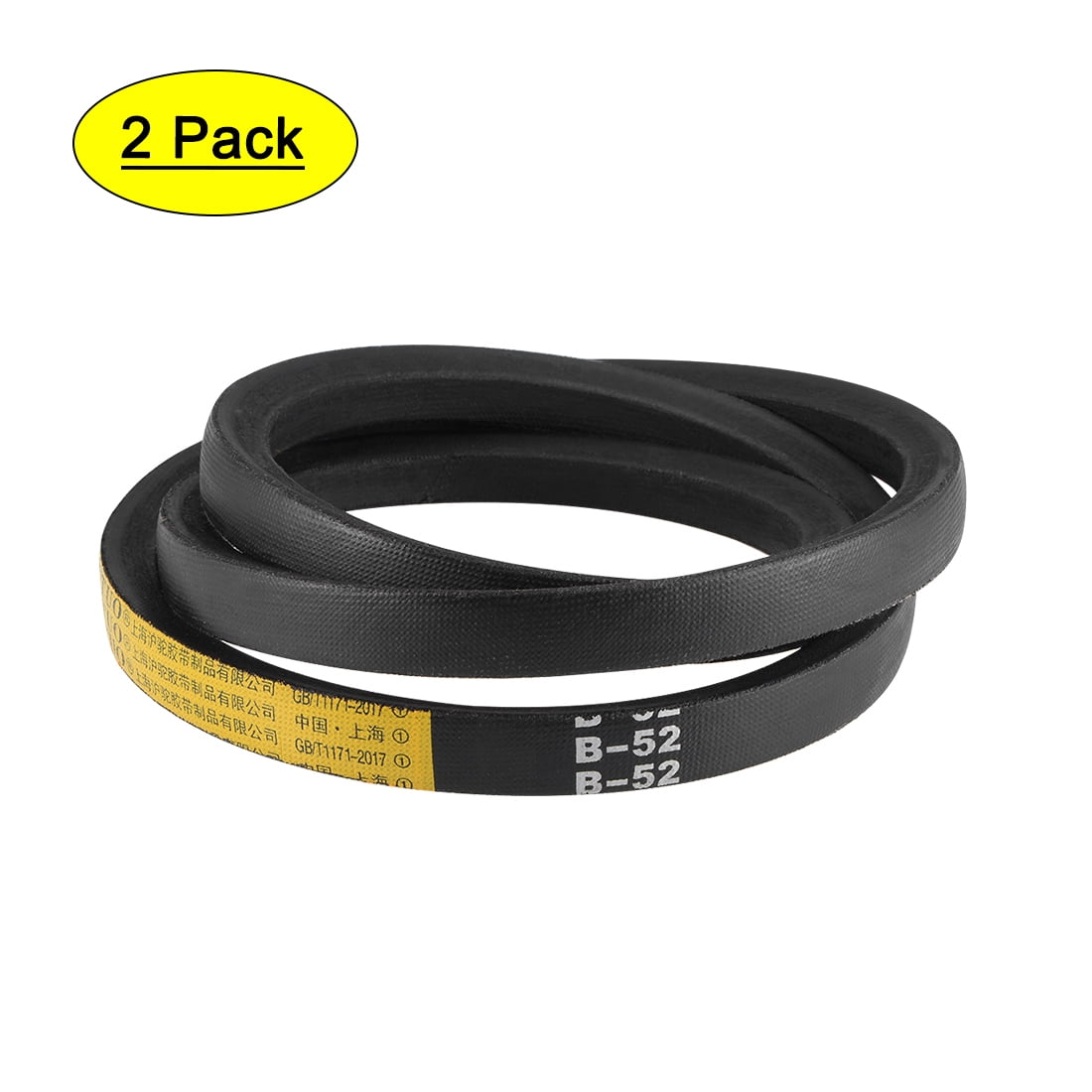 B52 V-Belts 52" Pitch Length, B-Section Rubber Drive Belts 2pcs ...