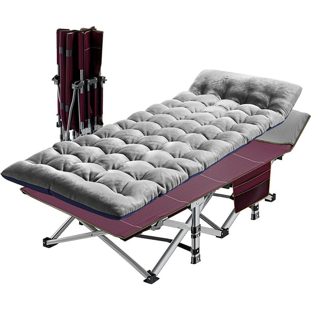Aboron Folding Camping Cot Bed With Removeable Mattress For Adults，portable Outdoor Cots With 2