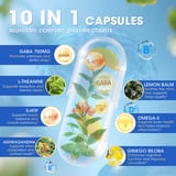 GABA Supplements 750mg with L-Theanine, 5-HTP, Ashwagandha, Lemon Balm ...