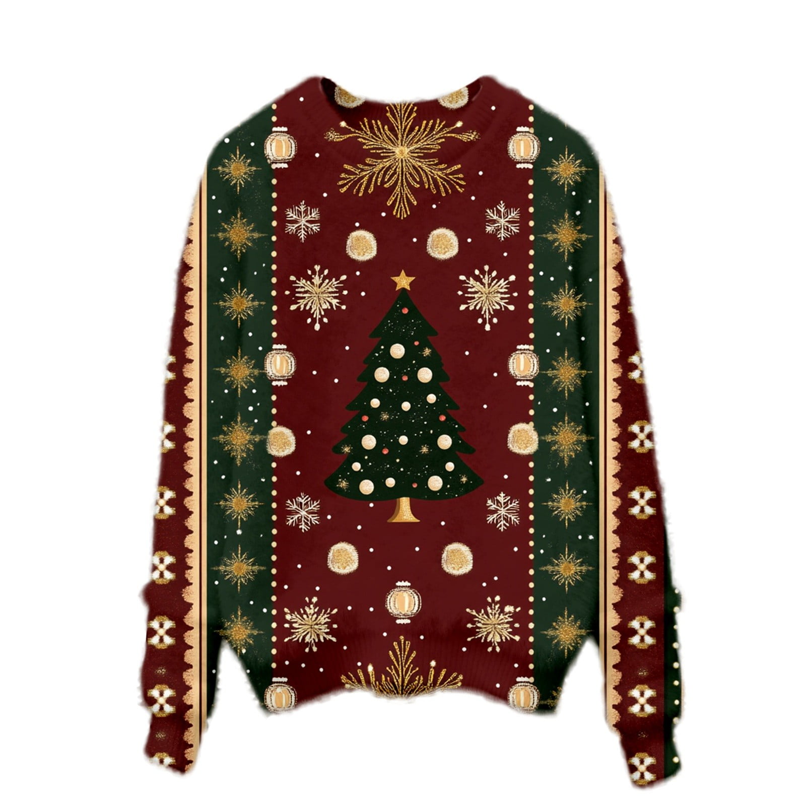 Christmas Sweater Round Neck Christmas Top Casual Fit Novelty Matching ...