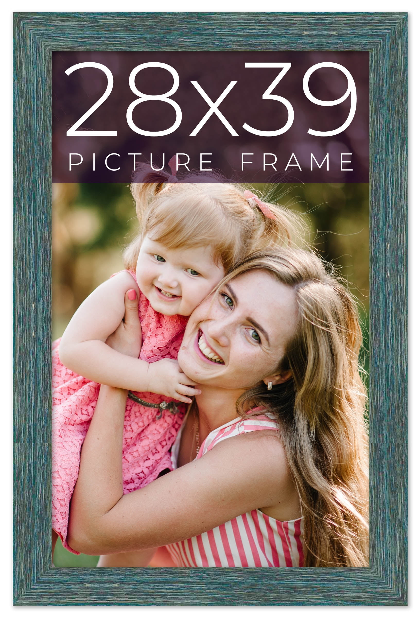 28x39 Frame Blue Real Wood Picture Frame Width 1.25 Inches | Interior ...