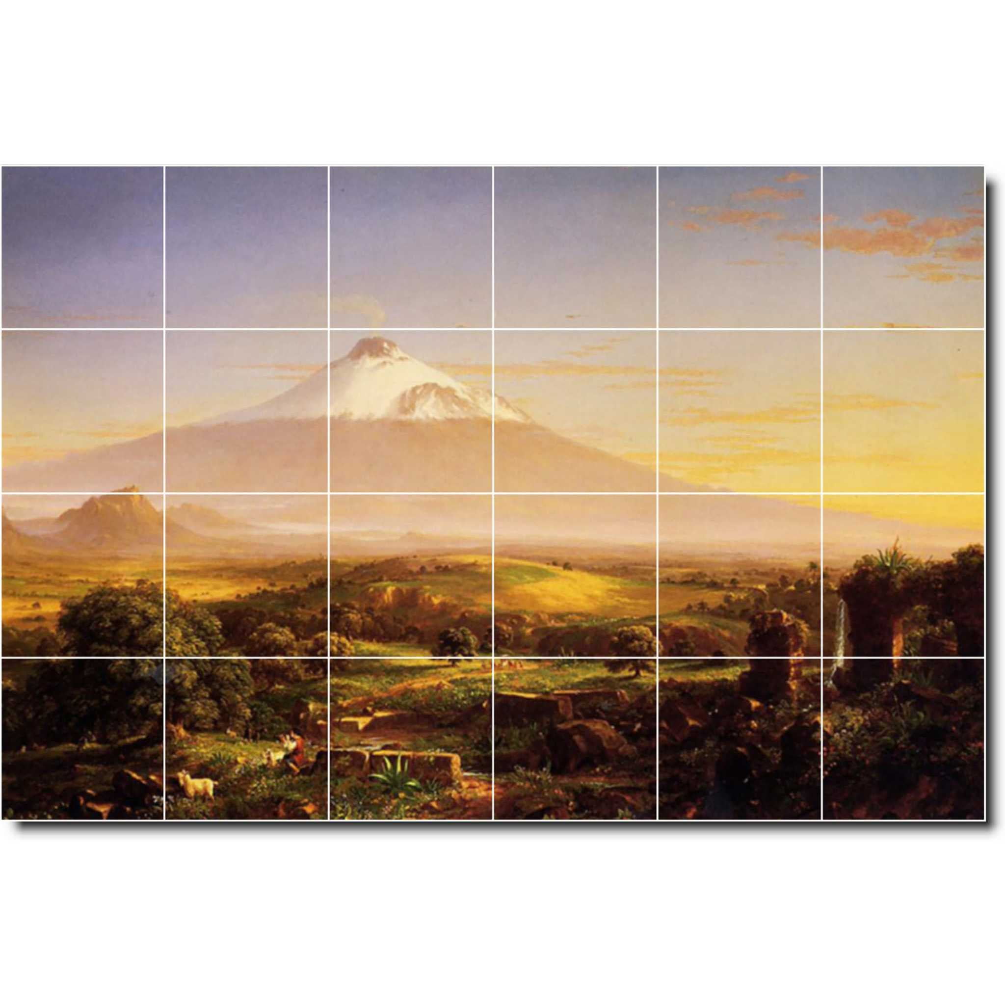 Ceramic Tile Mural-Thomas Cole Landscapes Painting 452. 48" w x 32" h ...