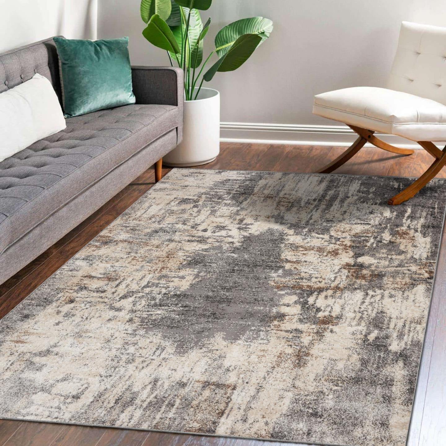 Luxe Weavers Euston Collection Abstract Area Rug 7680 Grey 2x3 ...