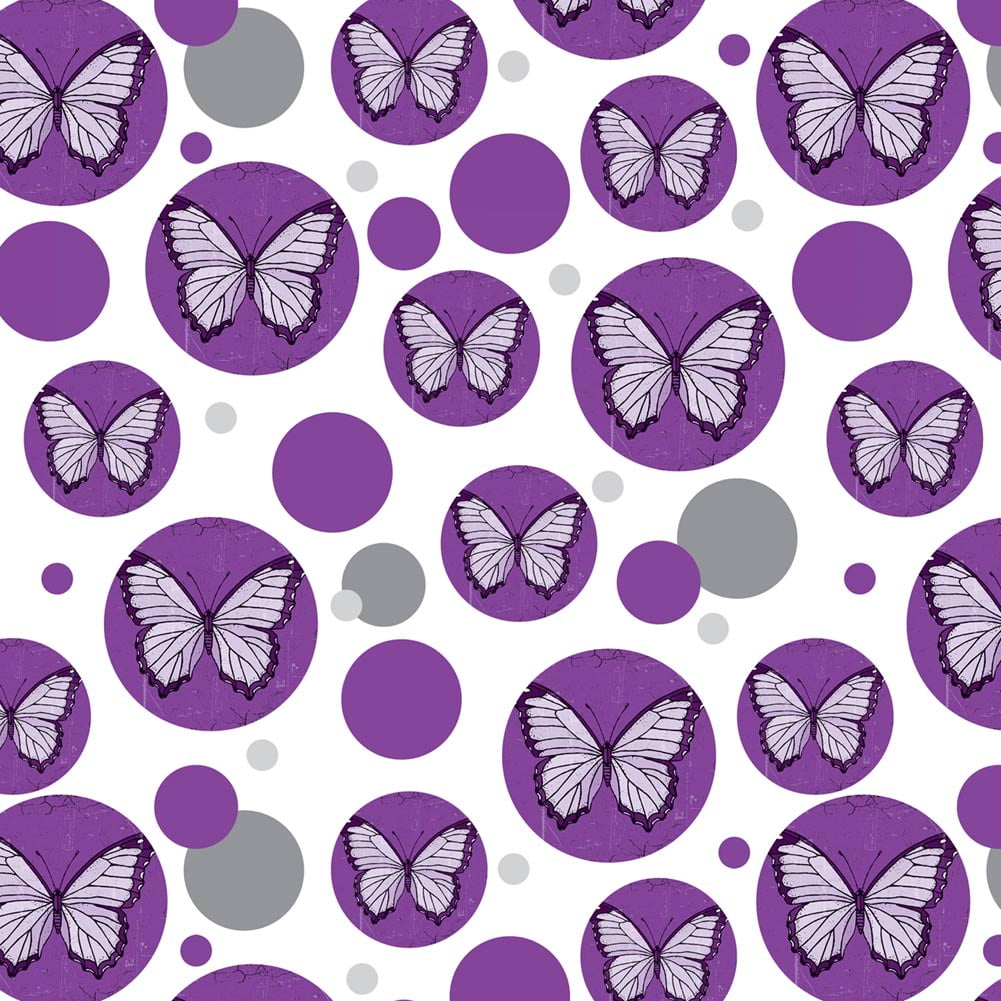 Butterfly Artsy Purple Premium Gift Wrap Wrapping Paper Roll Pattern ...