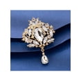 Elegant Vintage Goldtone Floral Brooch Pin For Women, Multicolor ...