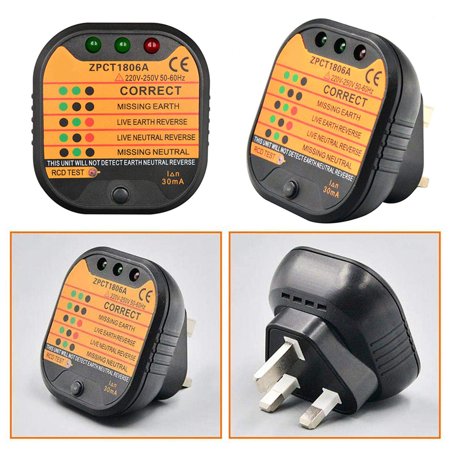 Electric Socket Tester Automatic Outlet Polarity Check Meter Detector ...