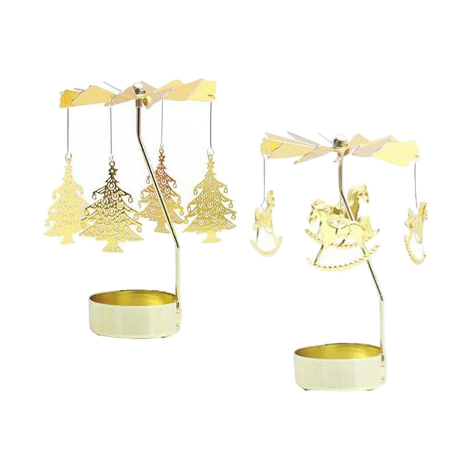 2Pcs Aureate Rotating Candle Holder Revolving Candlestick Party Home ...