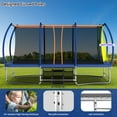 Triple Tree Outdoor Rectangle Trampoline with Safety Net and Ladder ...