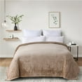 Mainstays Super Soft Brown Polyester Plush Blanket, Full/Queen 90"X90 ...