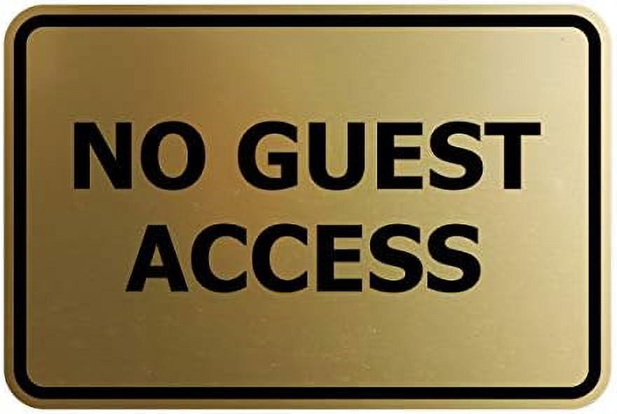 classic framed no guest access sign (brushed gold) - small - Walmart.com
