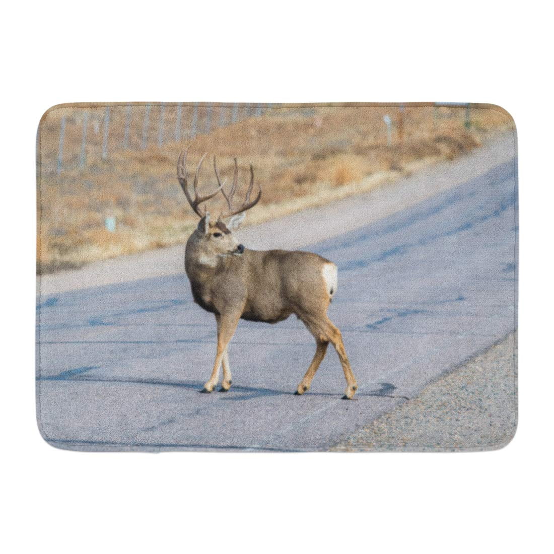 GODPOK Antler Road Large Mule Deer Buck Animal Big Rug Doormat Bath Mat ...