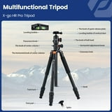 Fotopro 68 inch Camera Tripod,Horizontal 360 Tripod Portable Monopod ...