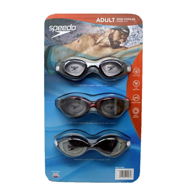 Speedo Adult Swim Goggles Assorted 3 Pack - Walmart.com