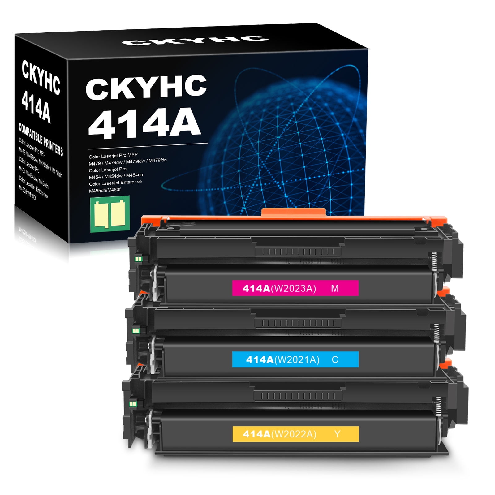 414A Toner Cartridges (with Chip) Replacement for HP 414A W2021A W2022A ...