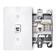 Leviton White Dual Phone Jack Wall Plate 6P4C 625B3 Duplex Telephone ...