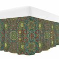Bohemian Green Floral Bed Skirt Bed Skirts Queen Size 18 Inch Drop ...