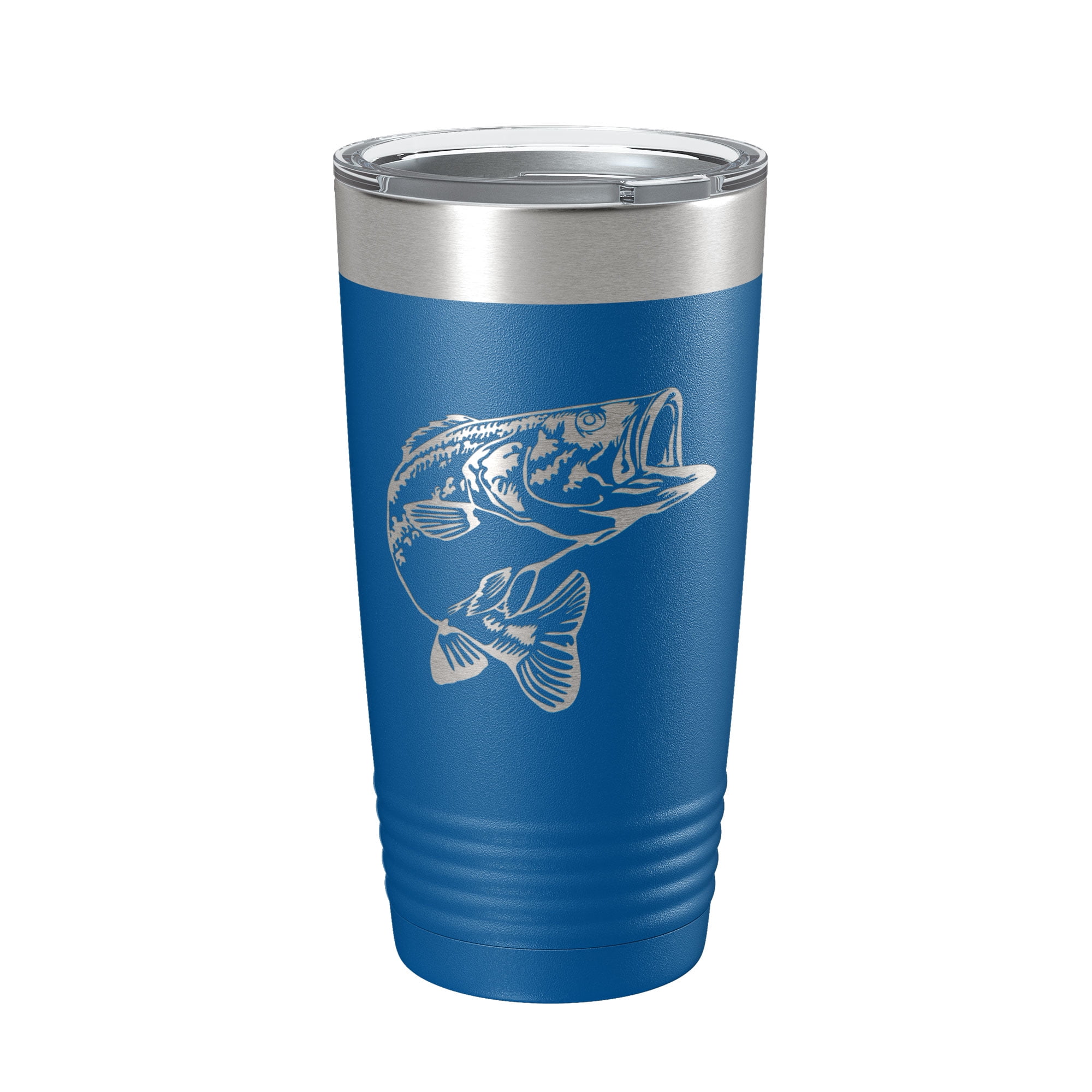 Bass Fishing Tumbler Angler Travel Mug Insulated Laser Engraved Coffee ...