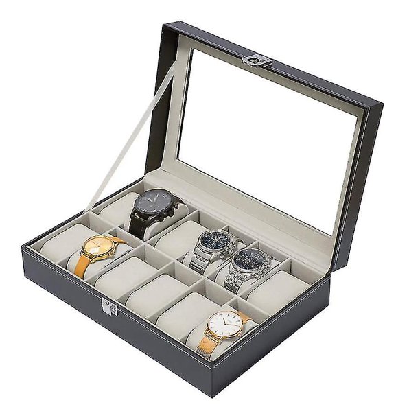 Caja de Reloj Circular para 10 Relojes YONGSHENG Cuero PU Negro ...