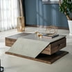 Jill 2-Drawer Faux Leather Coffee Table, Brown - Walmart.com