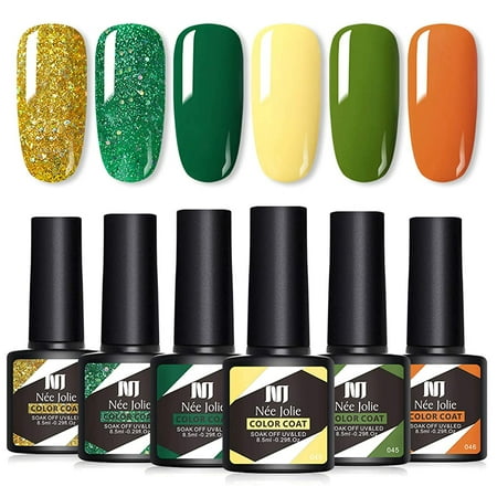 Gel Nail Polish Set 8.5ml 6 Bottles Nail Polish Kit Soak Off Nail Gel ...