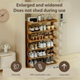 Brown Bamboo Shoe Rack, Multi-Tier Freestanding Design with Wood Grain ...