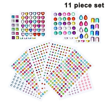 Self-Adhesive Rhinestone Stickers, Acrylic Stick-on Crystal Gem Sheets ...