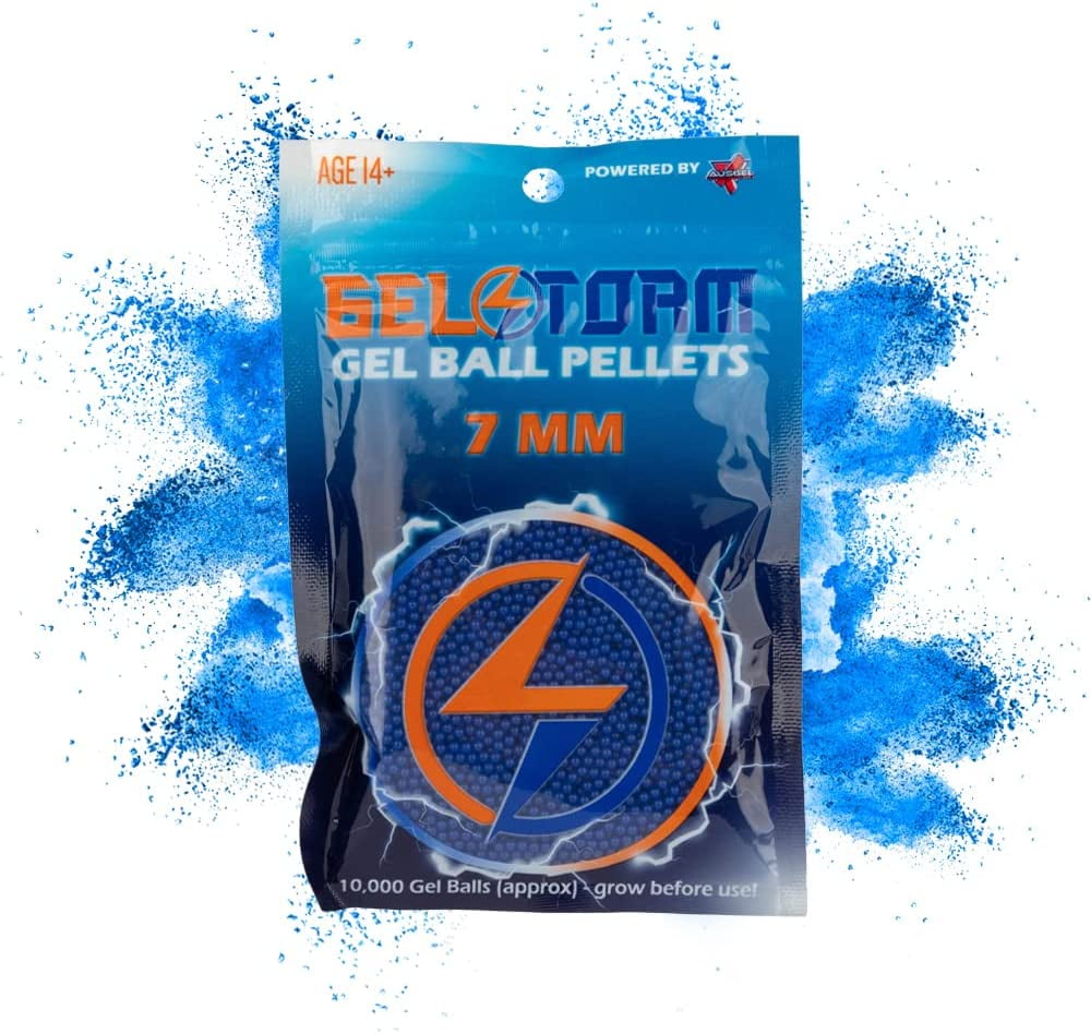 GelStorm Blaster Gels - Gel Ball Pellets (Blue) - 7-8mm Gel pellets, 7 ...