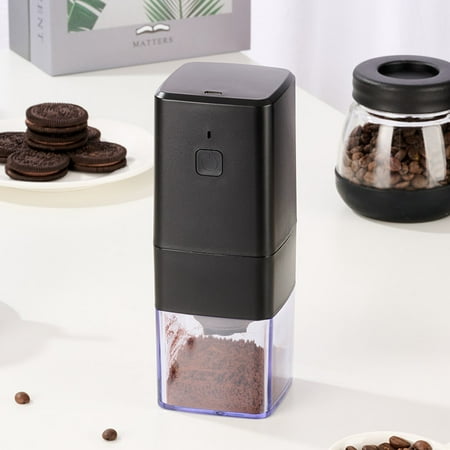 CHO （Black）Portable Electric Coffee Grinder, Small Square Coffee ...