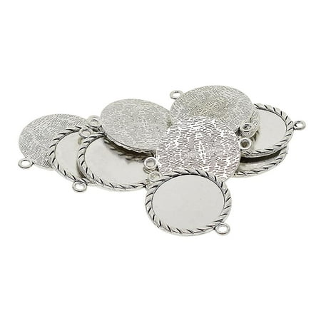 10 Pieces Fit 25mm Sided Double Loop Hanging Classical Cabochon Base ...