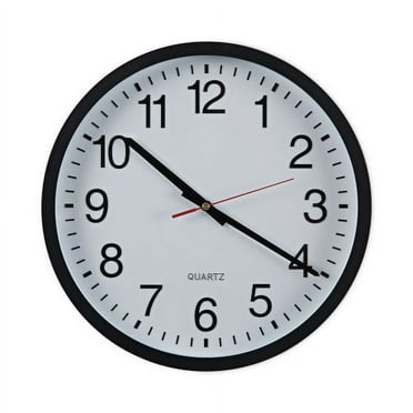 Universal 24-hour Round Wall Clock, 12.63" Overall Diameter, Black Case ...