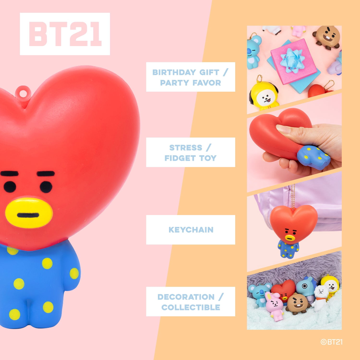 Buy Hamee BT21 Full Body TATA Cute Authentic Slow Rising Ball Chain ...
