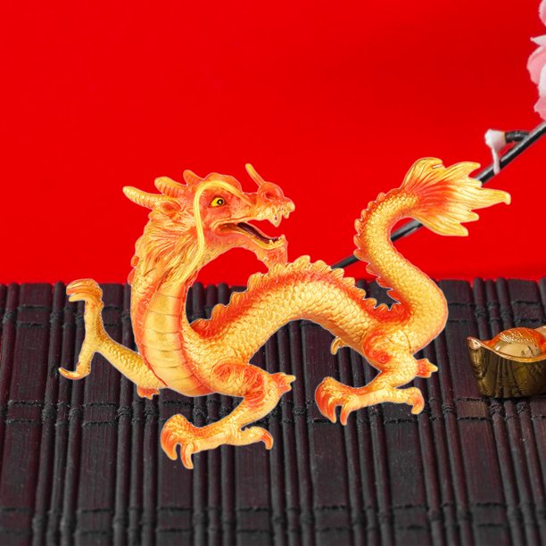 Figura de dragón chino pintada a mano Hugo juguetes de animales en ...