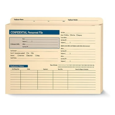 Employee Personnel File Folder, 11.75 x 9.5, 10 Pack - Walmart.com