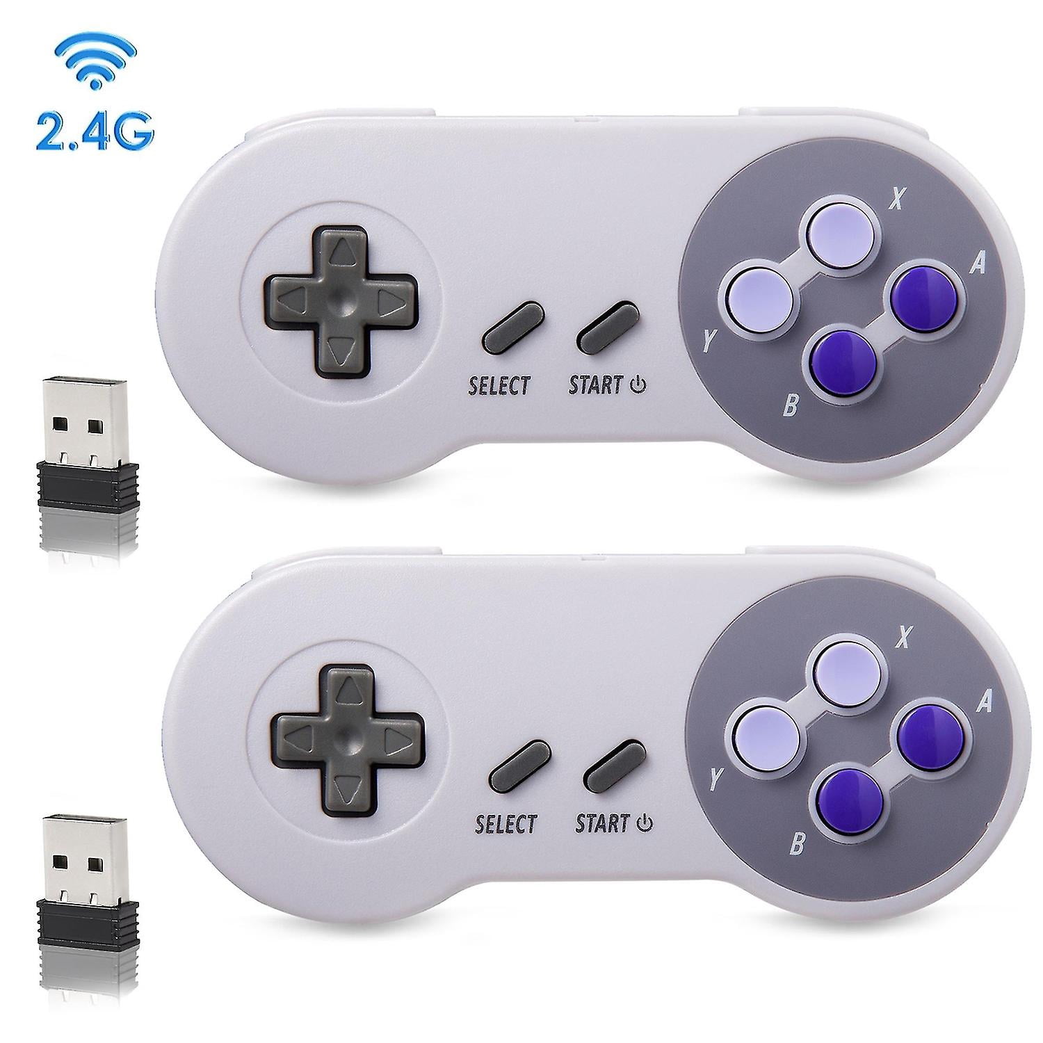 Paquete de 2 controladores inalámbricos, mando USB de 2,4 GHz, mando de ...
