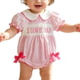 Antinious Toddler Collar Puff Sleeve Check Letter Embroidery Trendy ...