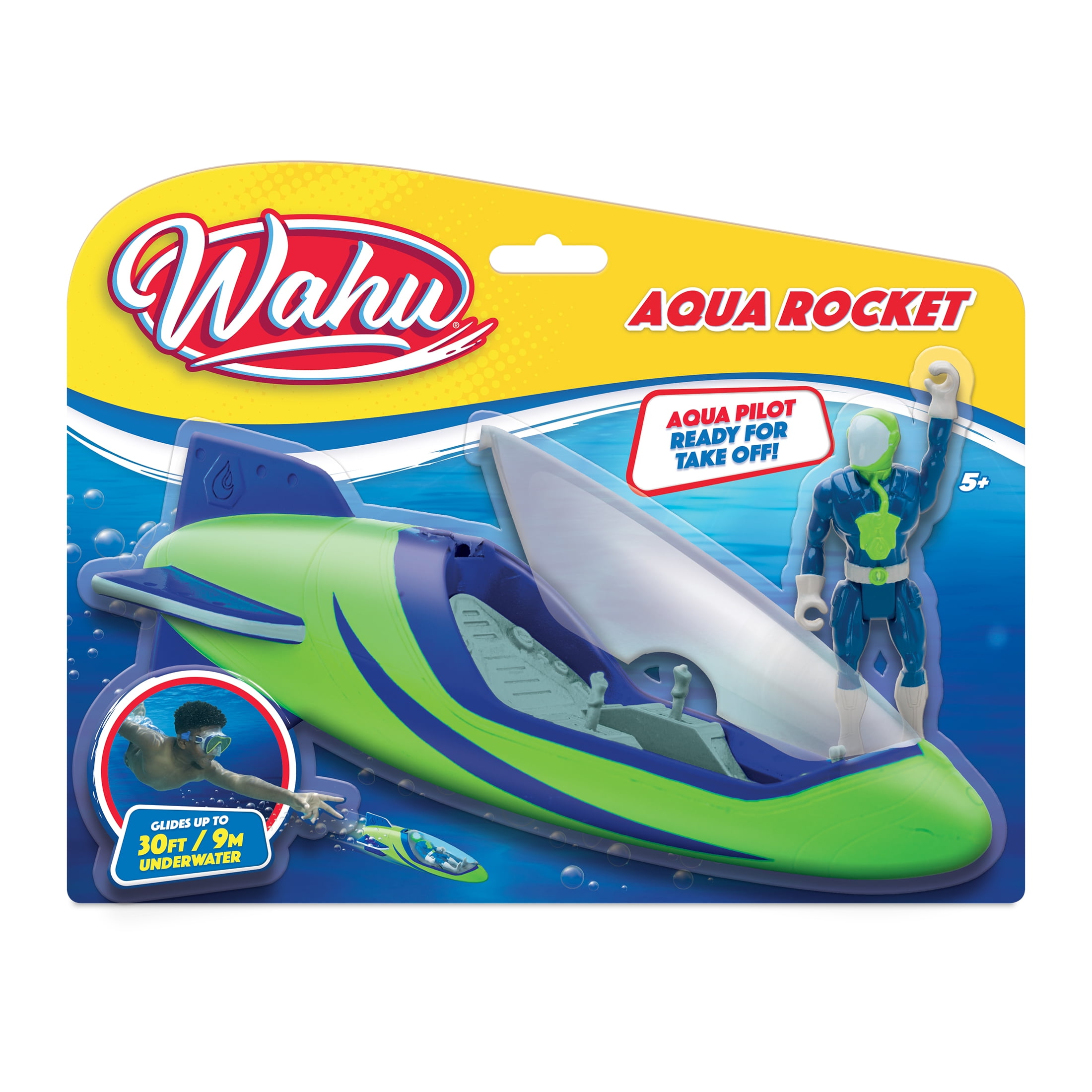 Wahu Aqua Rocket Green/Blue Water & Pool Toy - Glides up to 30 ...