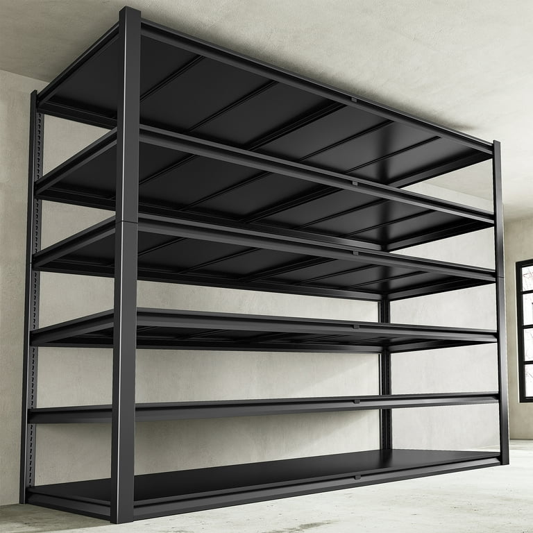 Black metal shelf unit store