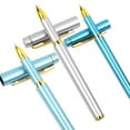 Black Blue Light Green Silver Chrome Metal Pen With Golden Trim Luxury ...