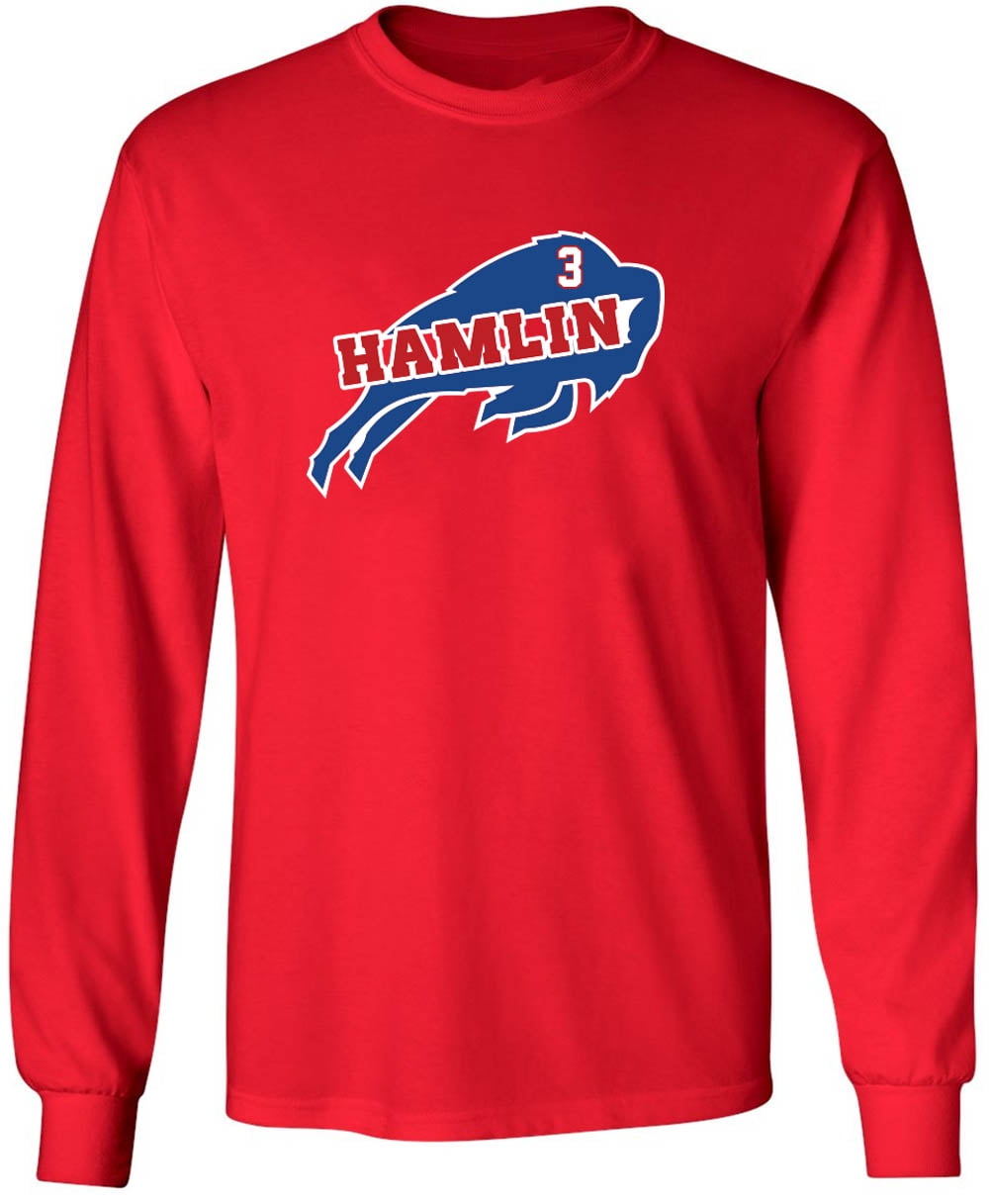 LONG SLEEVE Bills Damar Hamlin Logo Prayers T-shirt ADULT Medium ...