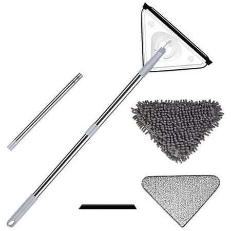 Telescopic Triangular Broom, 360 Degree Rotating Triangle Cleaning Mop ...