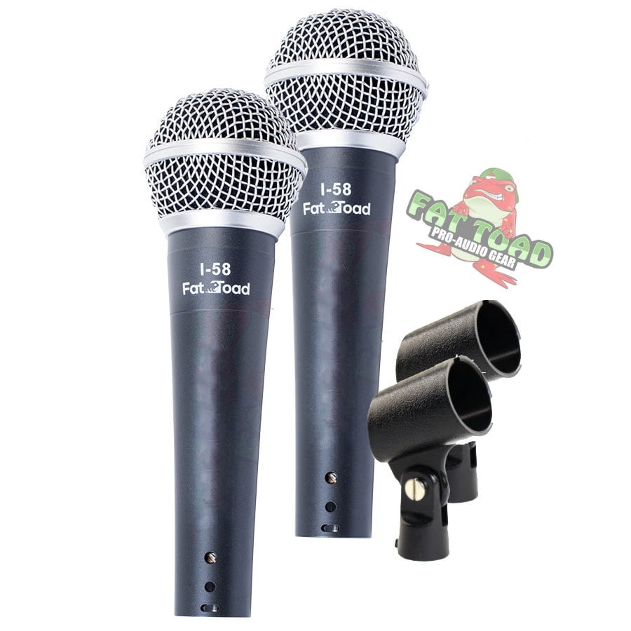 Dynamic Vocal Microphones with Clips (2 Pack) Fat Toad Cardioid ...