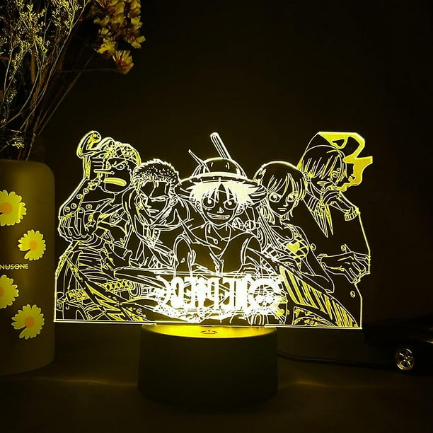 Hpqnl-3d Illusion Anime Light One Piece Luffy Figure For Fans/kids One ...