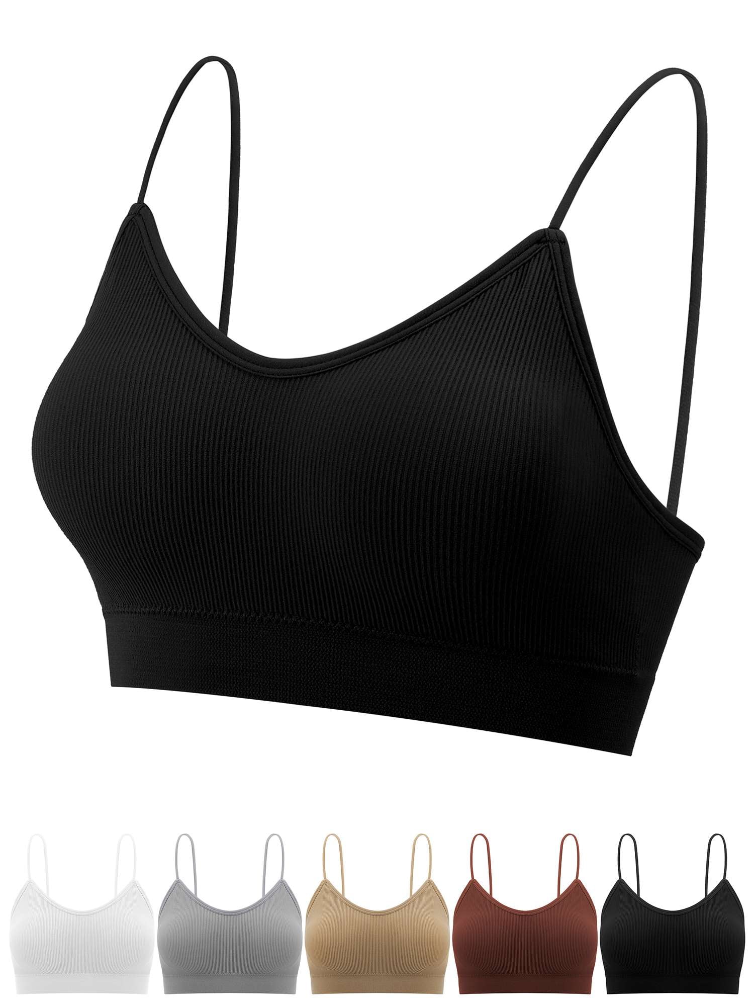 LAVA Cropped Tank Tops for Women V Neck Cami Bralettes Padded Bra ...