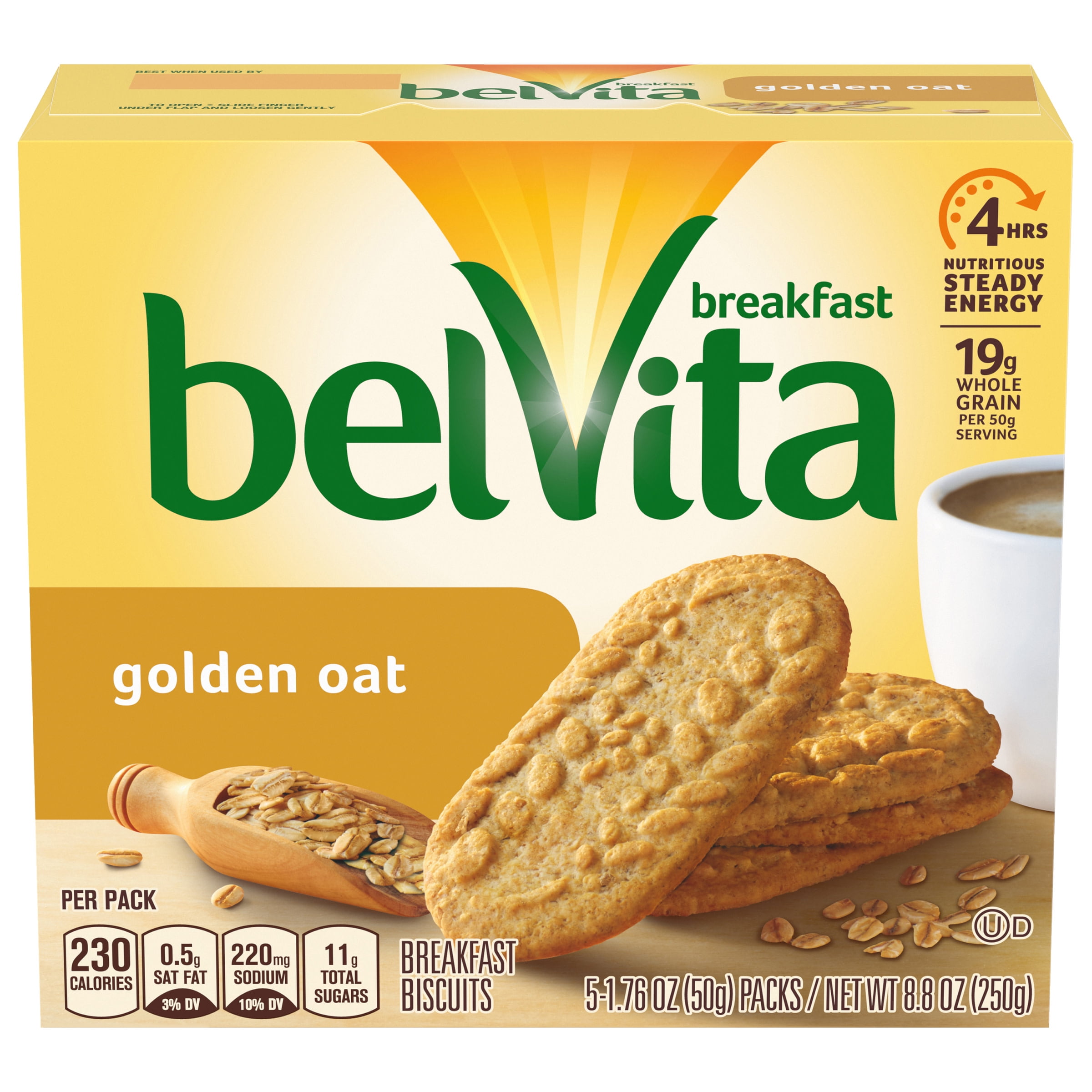 belVita Golden Oat Breakfast Biscuits, 5 Packs (4 Biscuits Per Pack ...
