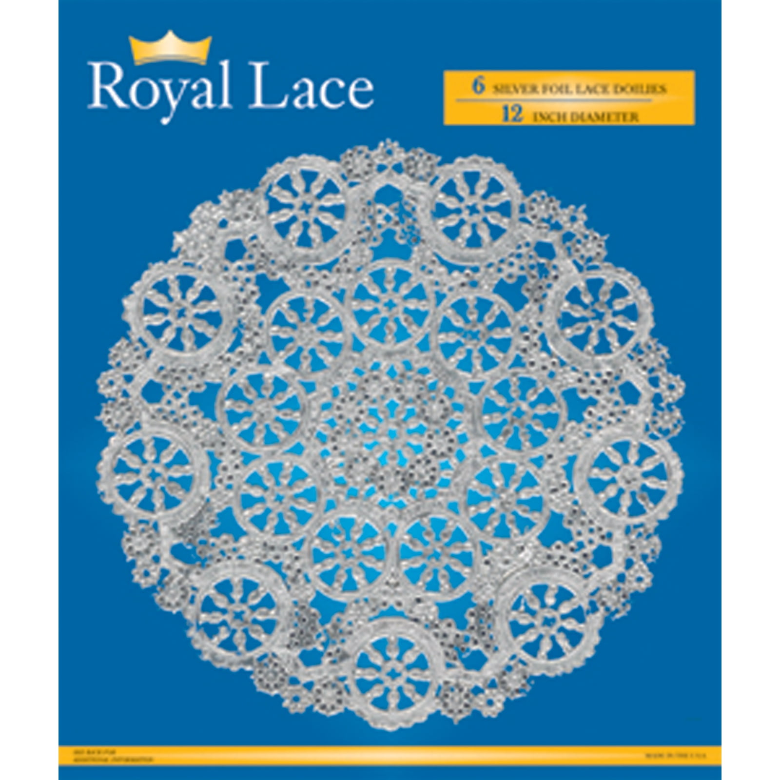 Royal Lace Foil Lace Round Doilies, Silver, 12" - 1 Pkg - Walmart.com