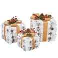 Jxzom 3Pcs Lighted Christmas Gift Boxes, LED Warm White Outdoor Decor ...